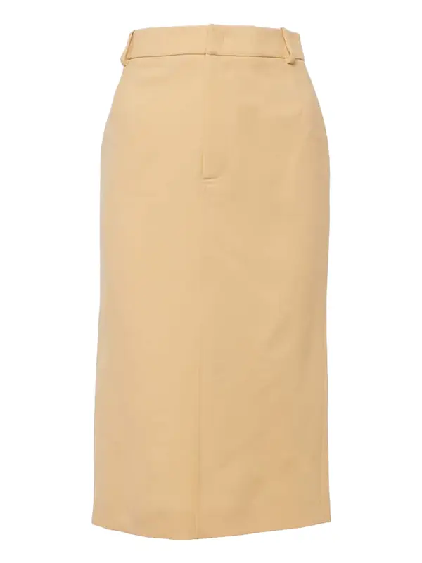 TOD'S Virgin Wool Pencil Skirt - Beige