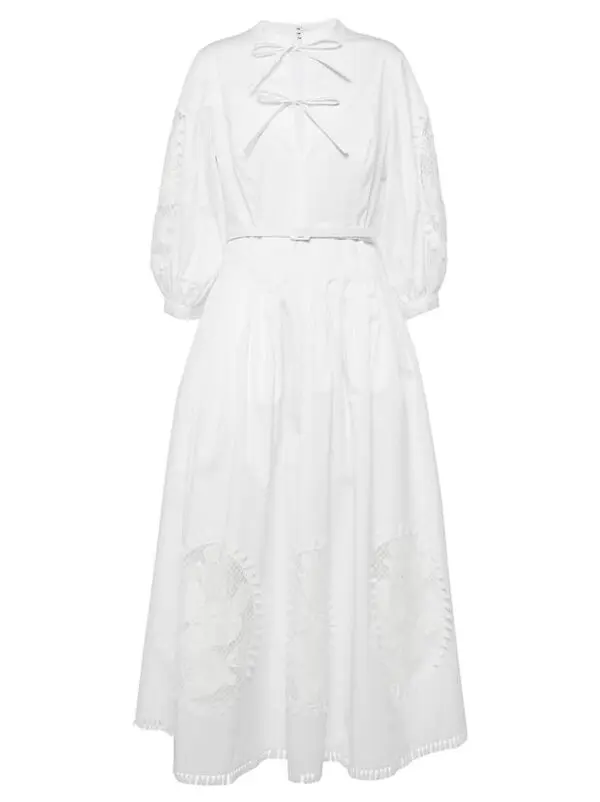Oscar De La Renta Cotton Blend Maxi Dress - White