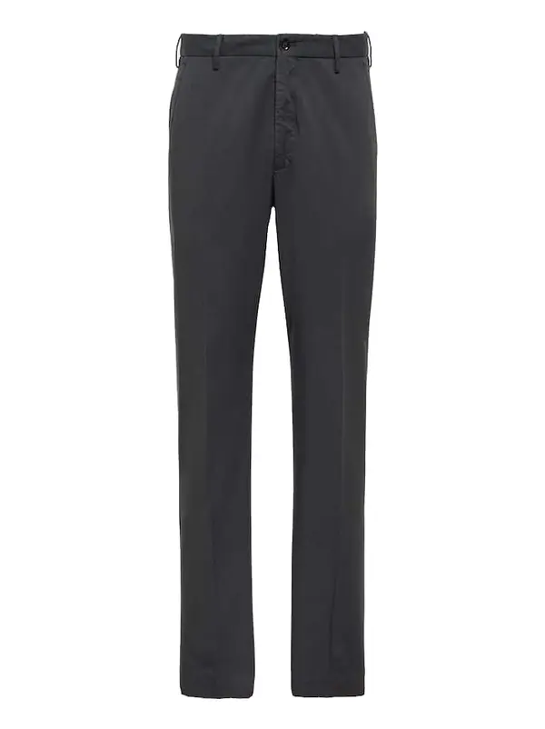 SLOWEAR Incotex Cotton Straight Leg Trousers - Grey