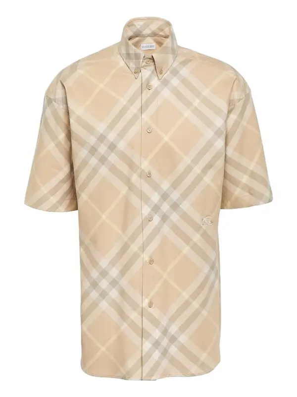 Burberry Check Cotton Shirt - Beige