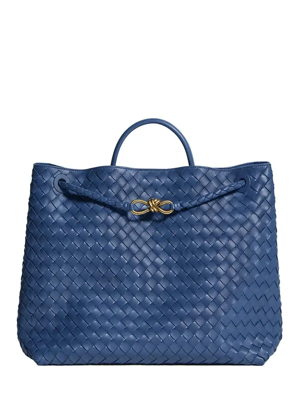 BOTTEGA  VENETA Bottega Veneta Andiamo Intrecciato Leather Tote - Blue Venezia