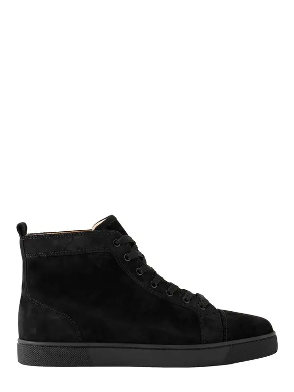 CHRISTIAN LOUBOUTIN Louis Suede High-top Sneakers - Black