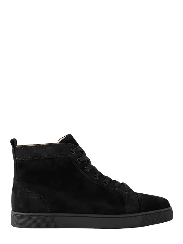 CHRISTIAN LOUBOUTIN Louis Suede High-top Sneakers - Black