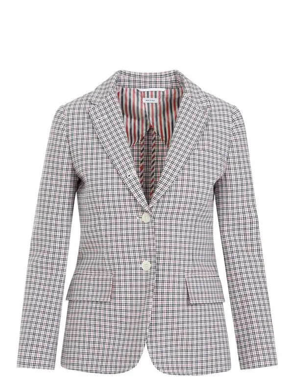 Thom Browne Small Check Cotton Jacket - Multicolour