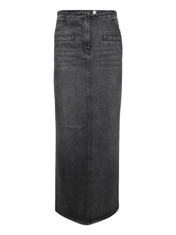 COURRÃ¨GES Heritage Long Skirt - Stonewashed Grey
