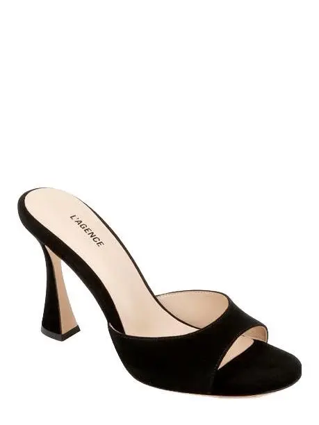 L'Agence Avery High Heel Slide Sandal - Black