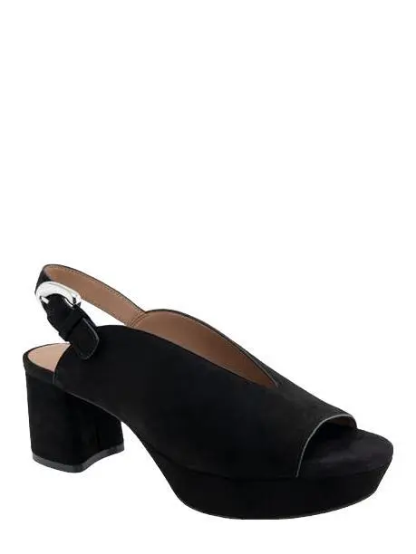 Aerosoles Cornelia Slingback Platform Sandal - Black Suede