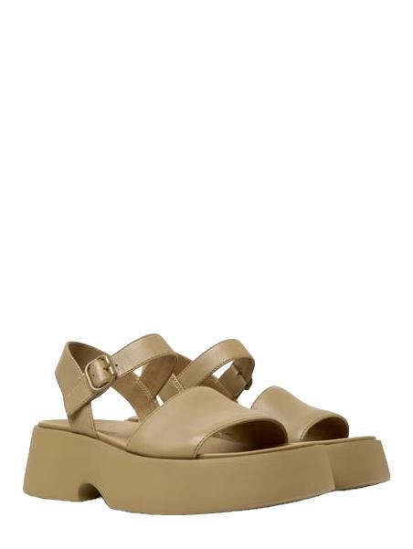 Camper Tasha Wedge Sandal - Medium Brown
