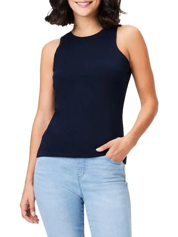 NIC+ZOE Perfect High Neck Tank - Dark Indigo