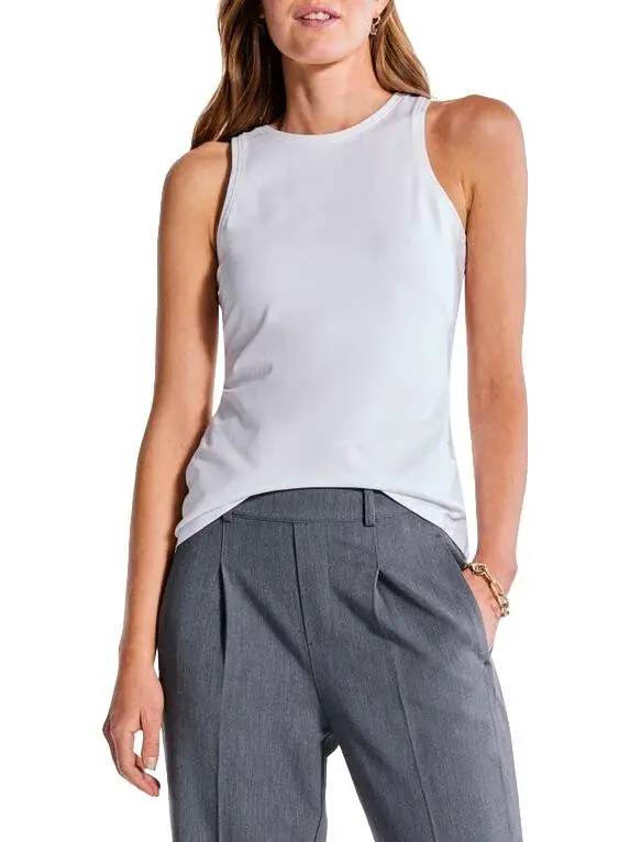 NIC+ZOE Perfect High Neck Tank - Paper White