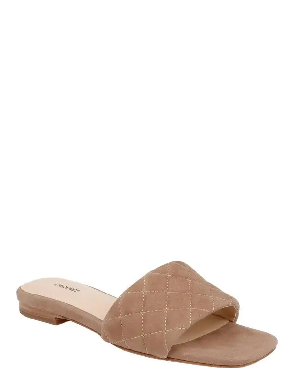 L'Agence Aloise Slide Sandal - Cappuccino Suede