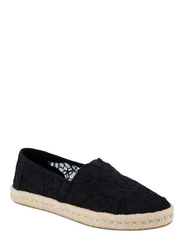 Toms Alrope Espadrille Slip-on - Black Crochet