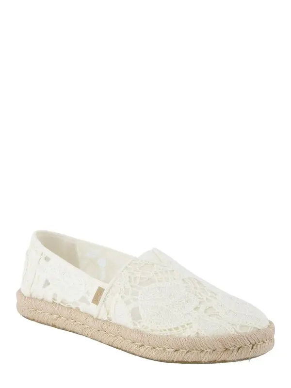 Toms Alrope Espadrille Slip-on - Egret Floral Crochet