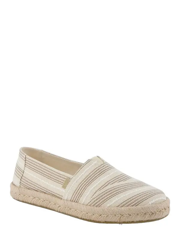 Toms Alrope Espadrille Slip-on - Natural Metallic Stripe