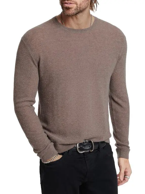 John Varvatos Alessio Cashmere & Cotton Crewneck Sweater - Mushroom