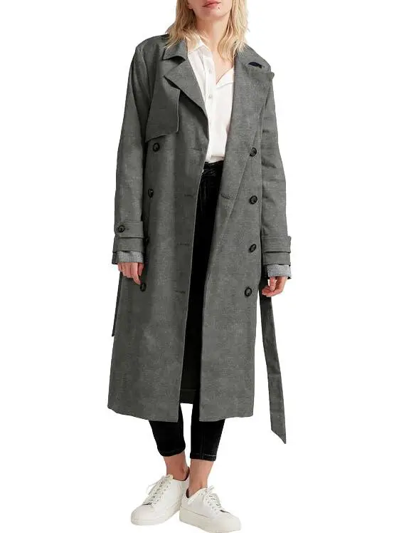 BELLE & BLOOM Cotton Trench Coat - Washed Black