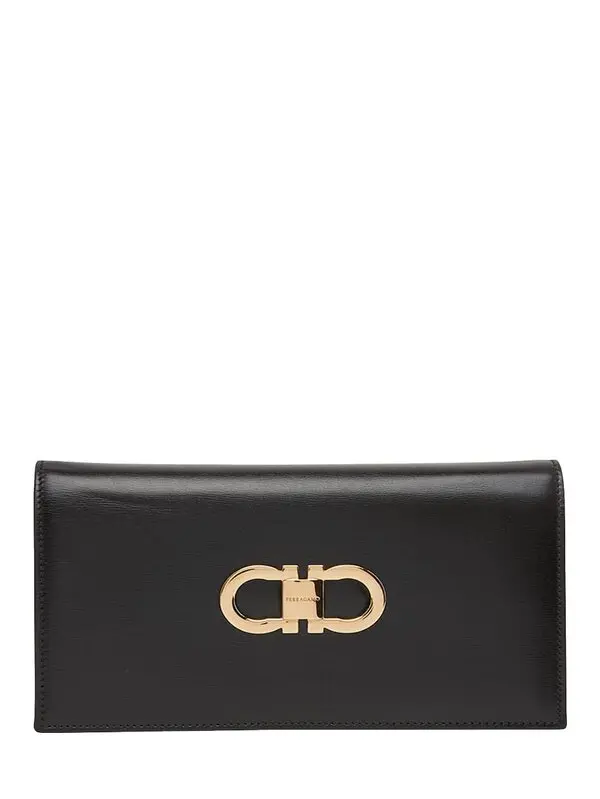 FERRAGAMO Double Gancio Shoulder Bag - Nero