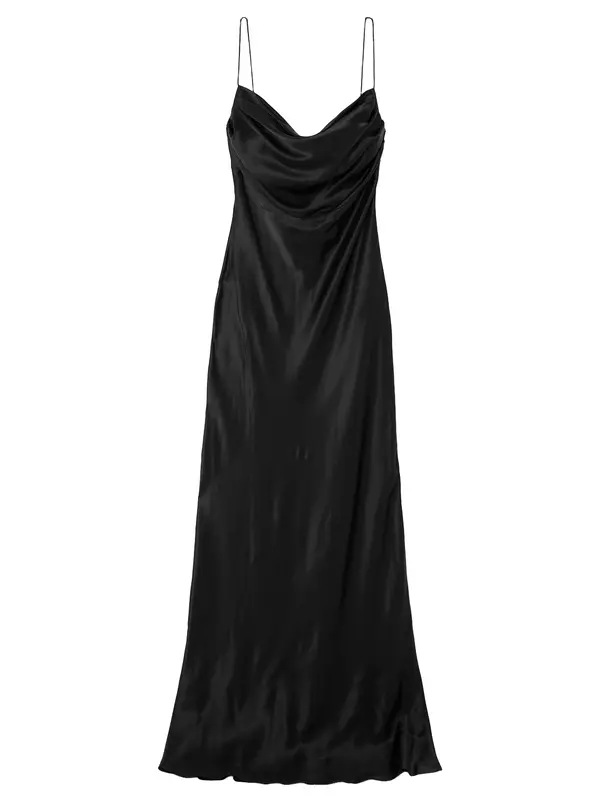 Michael Lo Sordo Draped Silk-satin Gown - Black