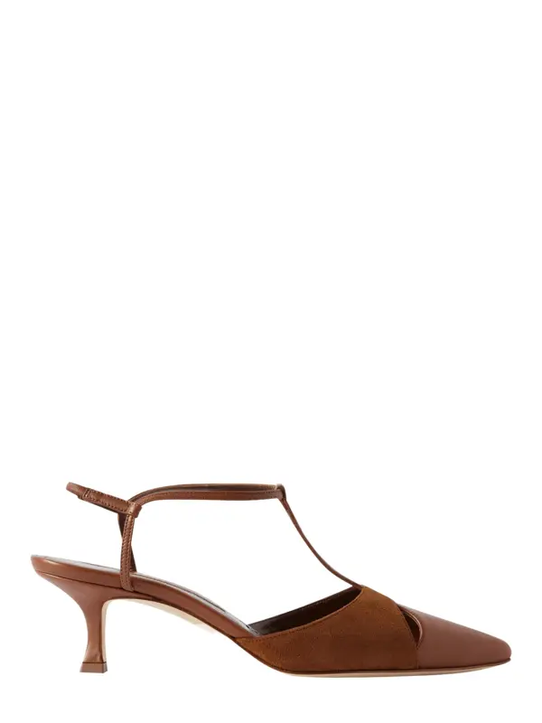 Manolo Blahnik Turgimod 50 Cutout Pumps - Brown
