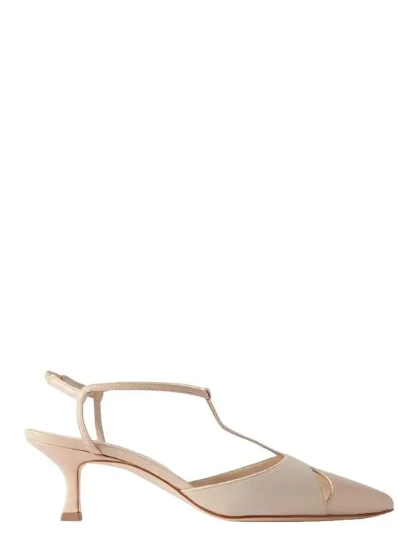 Manolo Blahnik Turgimod 50 Slingback Pumps - Cream