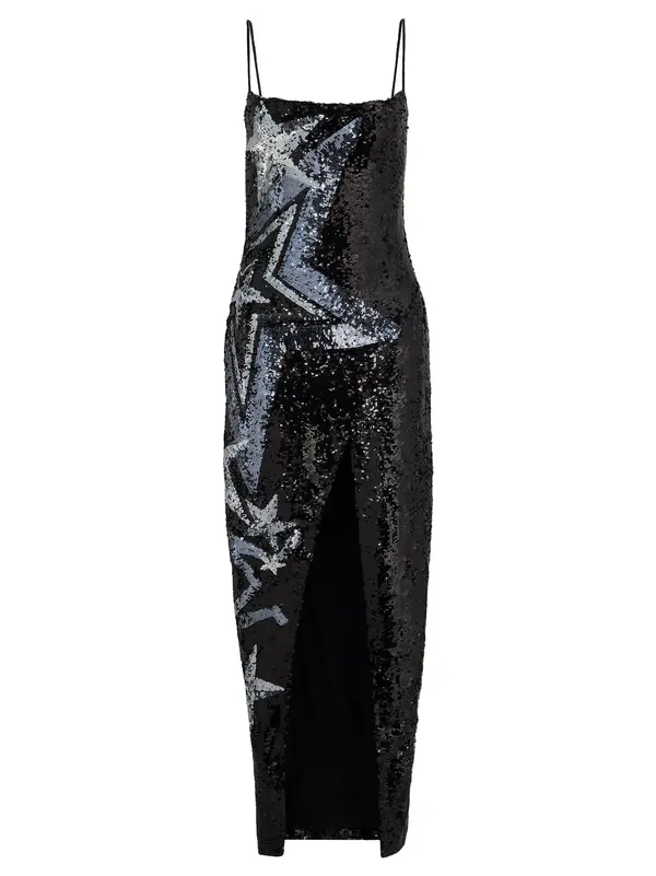 Balmain Sequined Tulle Gown - Black