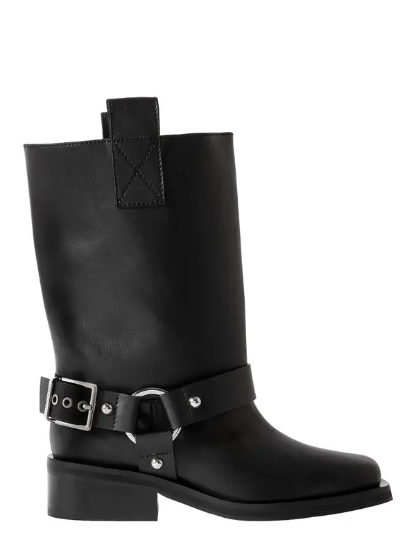 GANNI Net Sustain Recycled-leather Boots - Black