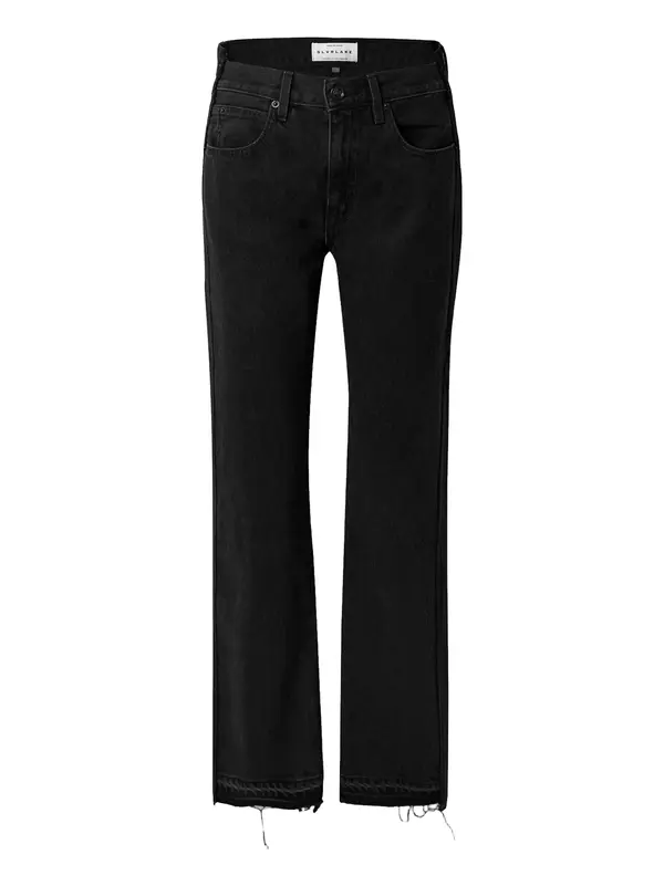 SLVRLAKE London Paneled High-rise Straight-leg Jeans - Black