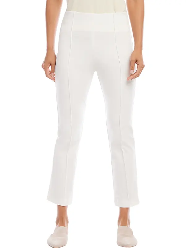 Karen Kane Cropped Seam Front Pants - Off White