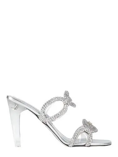 Valentino Garavani Sandals Size Soft Leather, Plastic - Silver