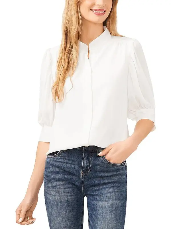 CECE DUPRAZ Collared Button-down Blouse - New Ivory