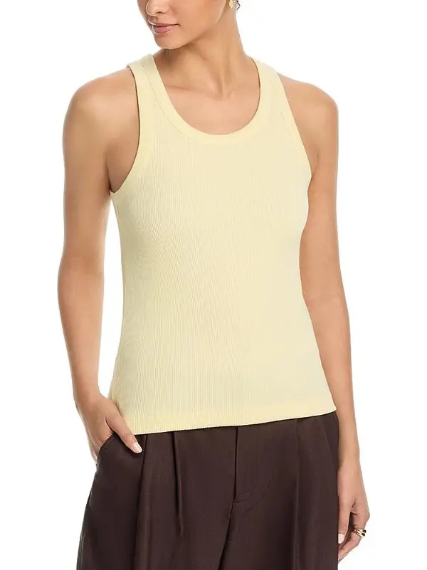 Vince Ribbed Scoop Neck Tank - Sun Glow