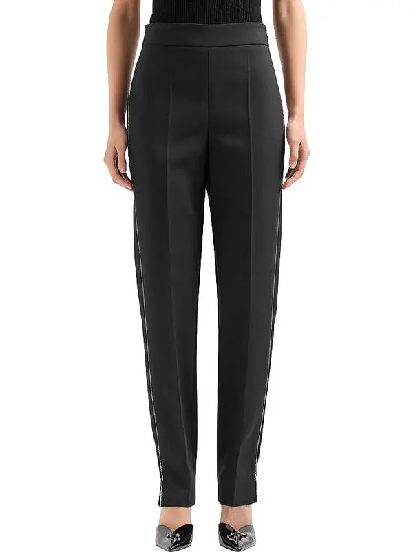 Emporio Armani Slim Leg Trousers - Solid Black