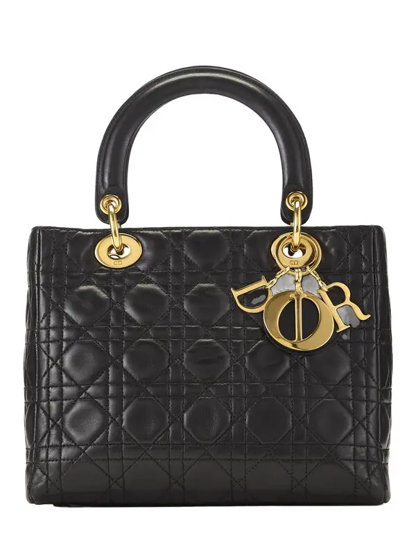 Dior Cannage Quilted Lambskin Lady - Black