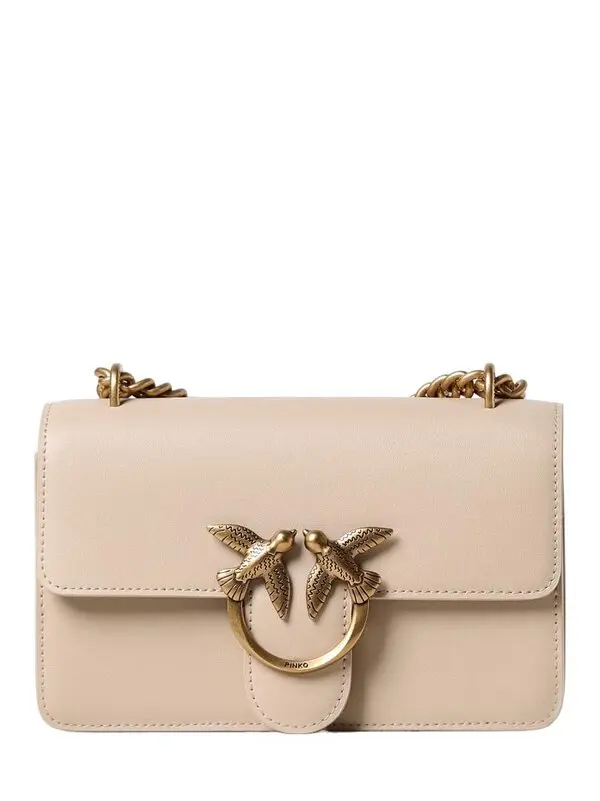 Pinko Mini Bag With Chain Strap - Beige