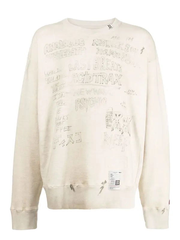 Mihara Yasuhiro Sketch-print Jumper - Neutrals