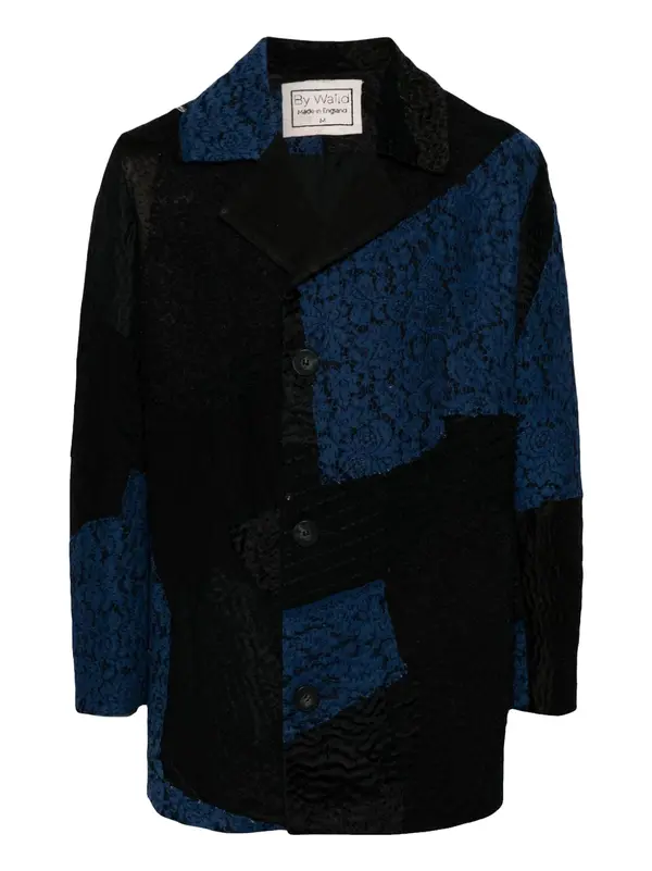 By Walid Colour-block Single-breasted Coat - Black