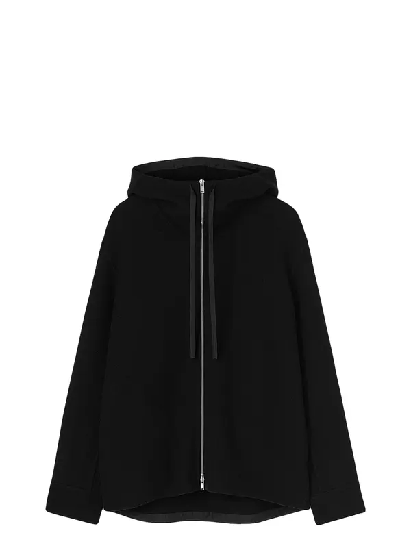 JIL SANDER Long-sleeve Hooded Jacket - Black