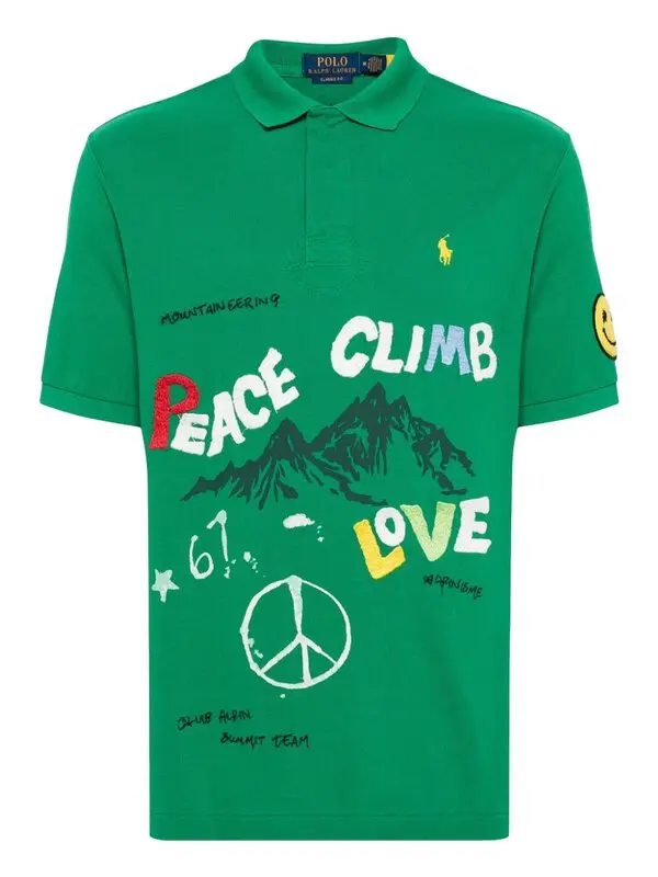 Polo Ralph Lauren Peace Climb Love Polo Shirt - Green