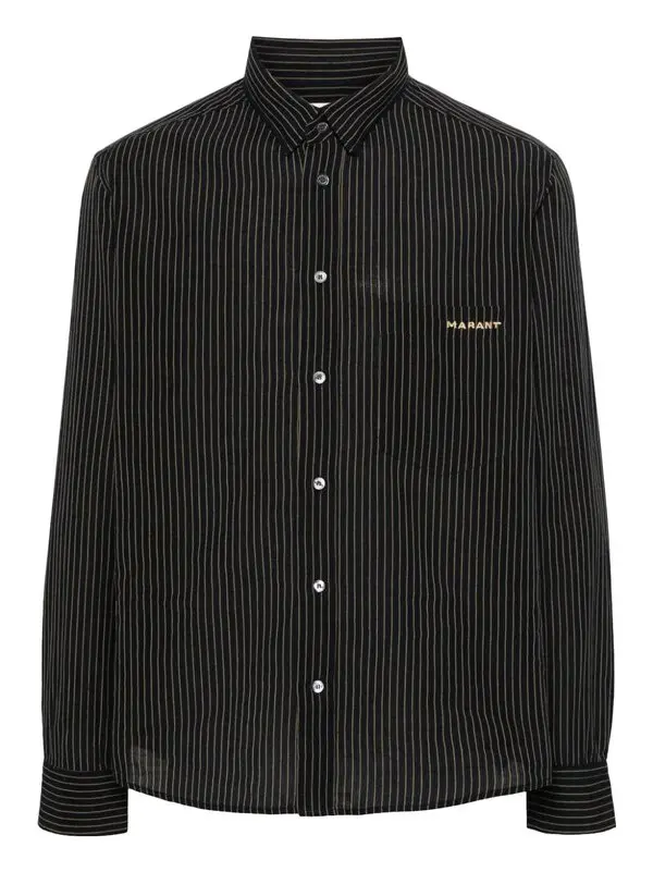 MARANT Jasolo Striped Cotton Shirt - Black