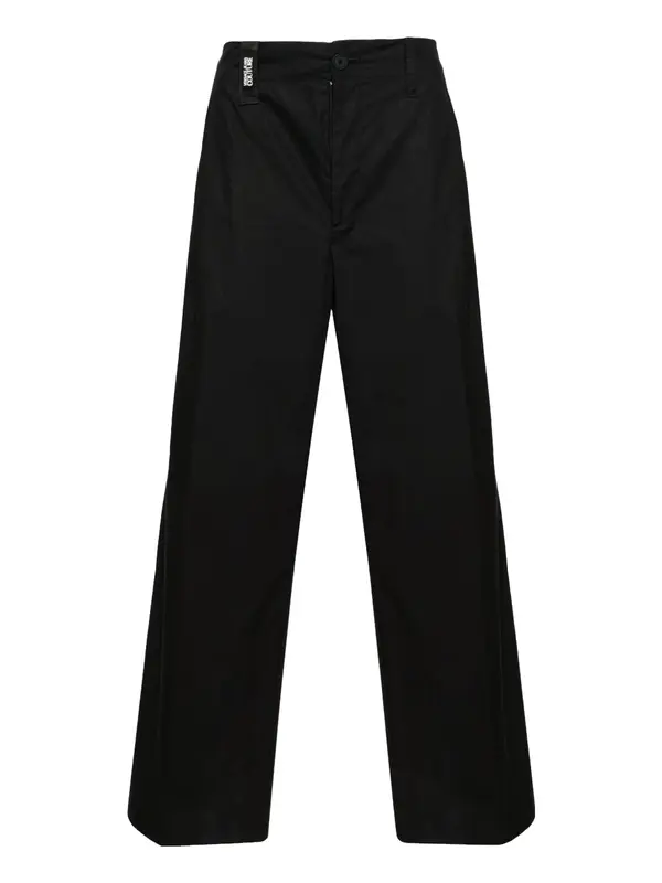 Versace Mid-rise Wide-leg Trousers - Black