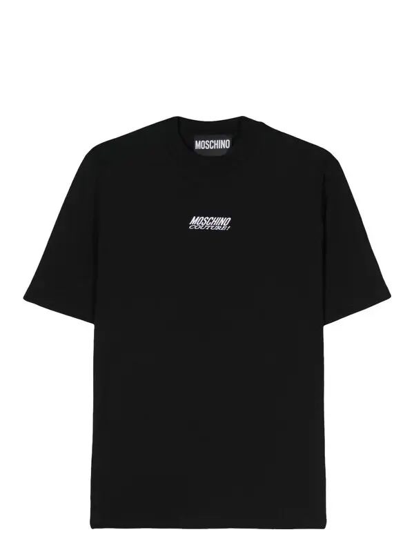 Moschino Logo-embroidered Cotton T-shirt - Black
