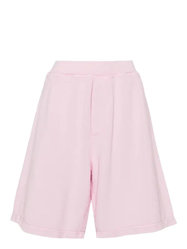 Dsquared2 Rubberised-logo Cotton Shorts - Pink