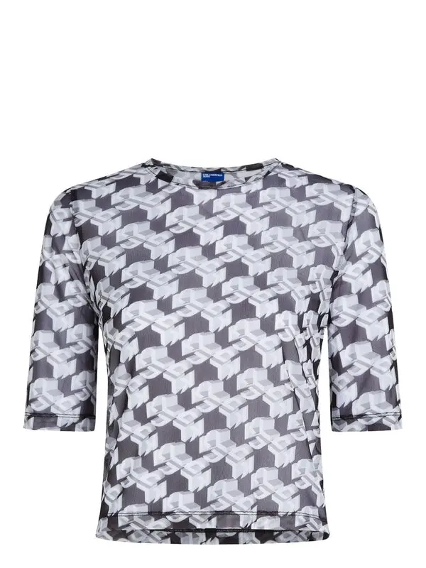 Karl Lagerfeld Monogram-print Sheer T-shirt - Neutrals