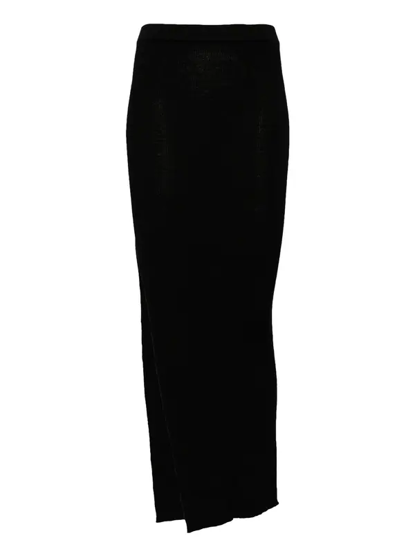 Rick Owens Ziggy Ribbed-knit Maxi Skirt - Black
