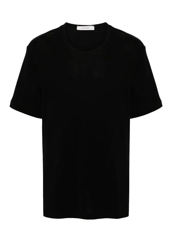 LEMAIRE Ribbed Cotton T-shirt - Black