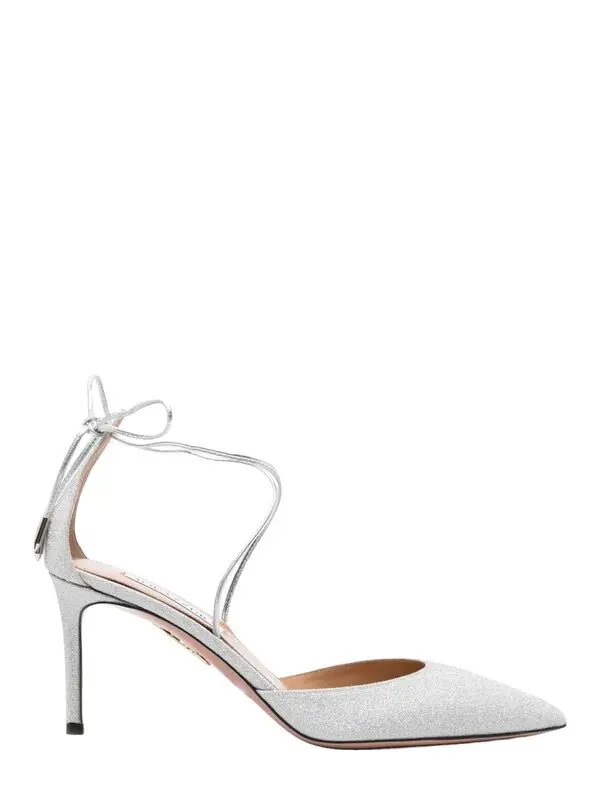 AQUAZZURA Cherry 75mm Glittered Pumps - Silver