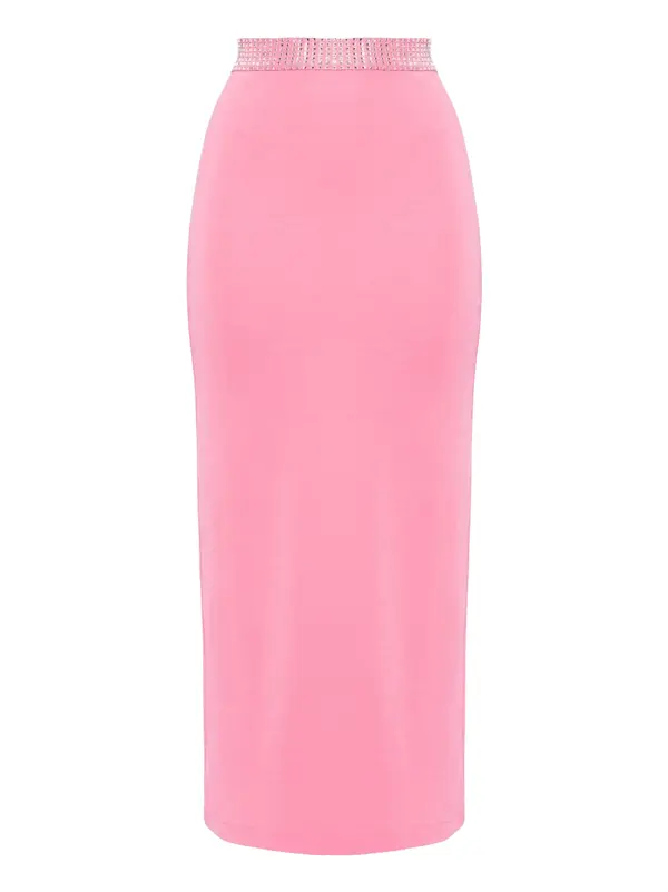 David Koma Crystal-embellished Midi Skirt - Pink
