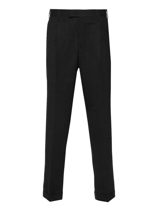 PT TORINO Pleated Slim-cut Trousers - Grey