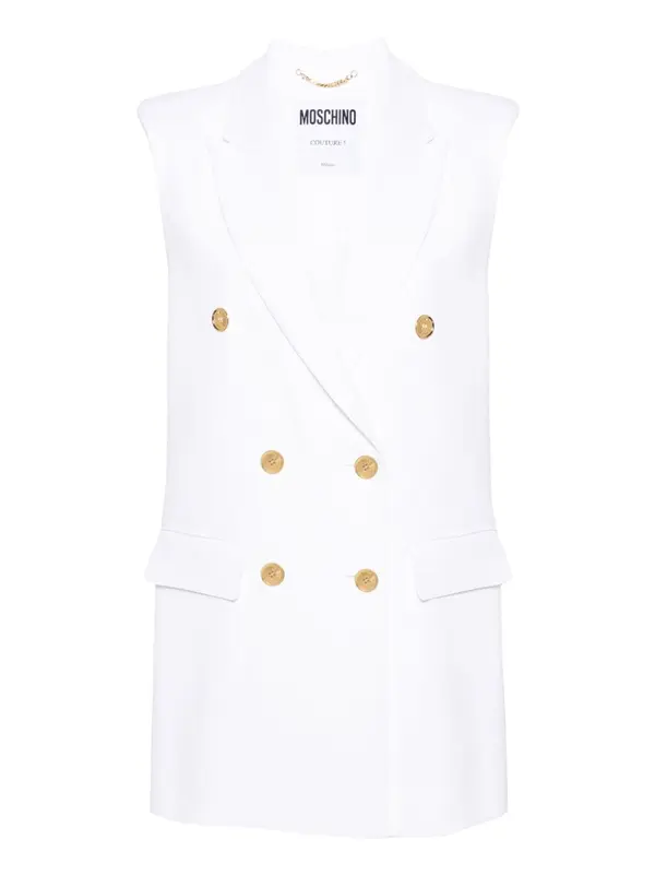 Moschino Double-breasted Blazer Gilet - White