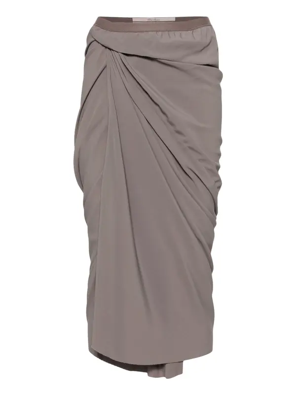 Rick Owens Wrap Midi Skirt - Grey